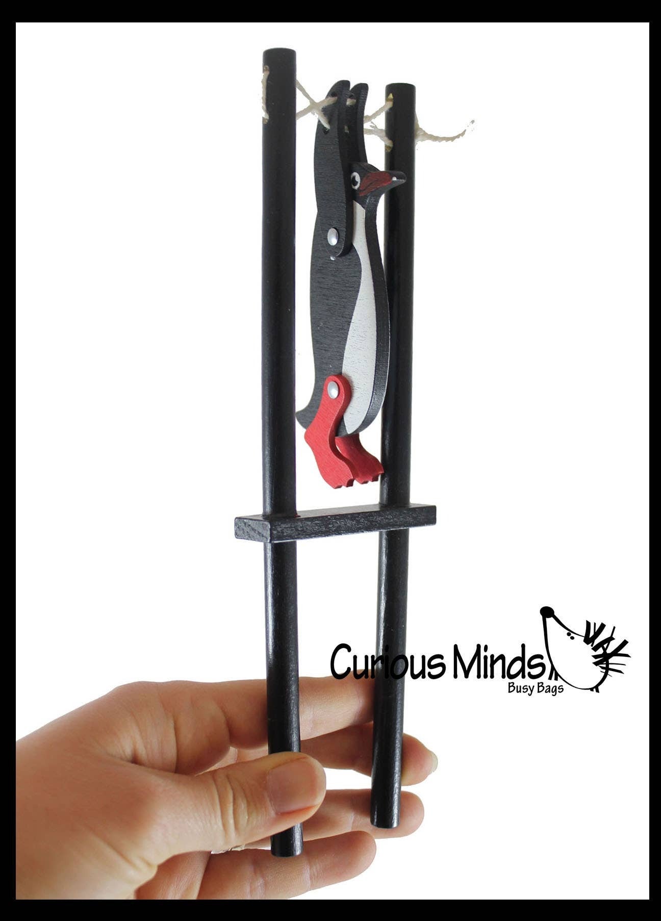 Classic Wooden Trapeze Penguin Toy | Three Pesky Penguins